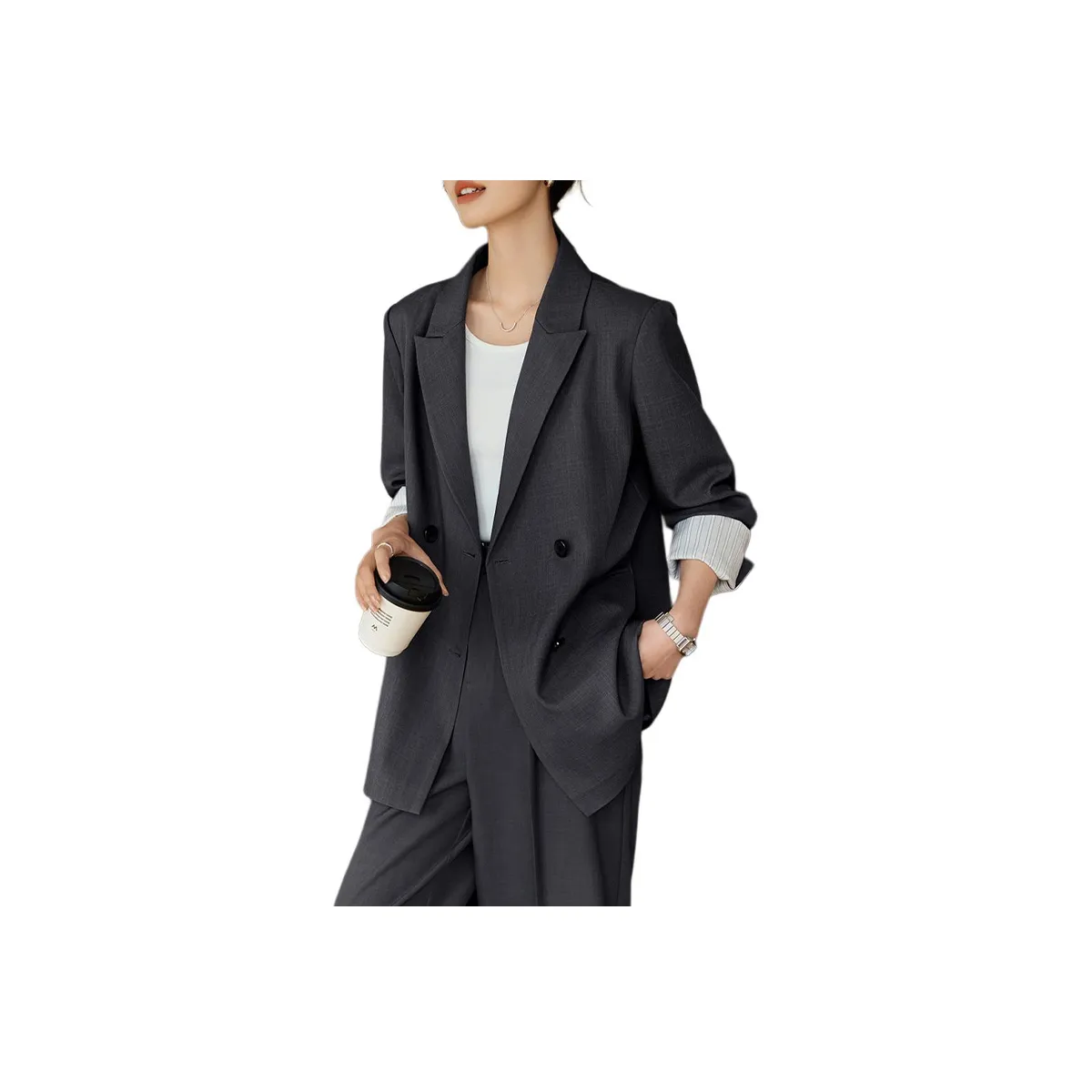Mo Han Yi Mei Business Suits Women's Dark Gray - POIZON
